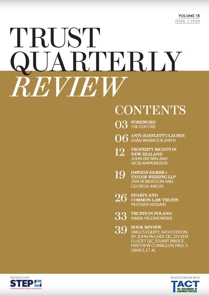 TQR Volume 18 Issue 2 | TACT - The Association of Corporate Trustees