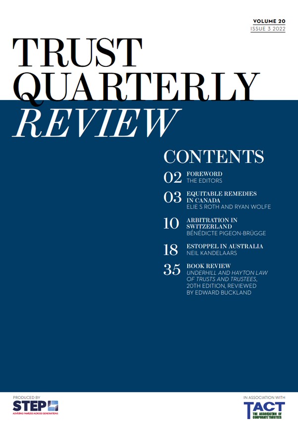 TQR Volume 20 Issue 3 | TACT - The Association of Corporate Trustees